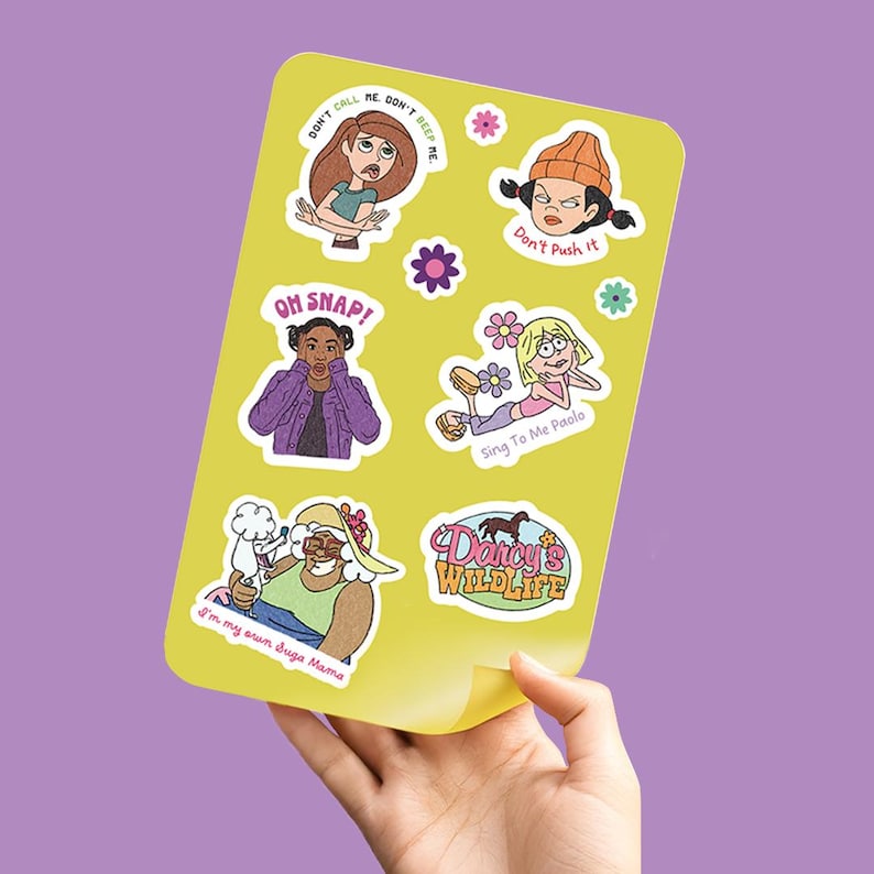 90's Disney Channel Kids Sticker Sheet - Cute Handmade Nostalgia ...
