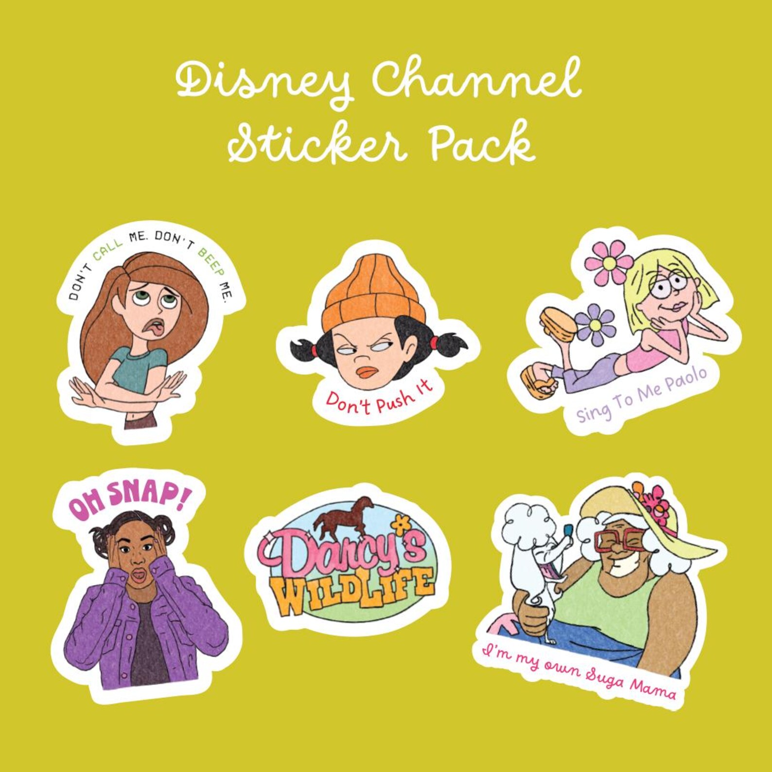 90's Disney Channel Kids Sticker Sheet - Cute Handmade Nostalgia ...