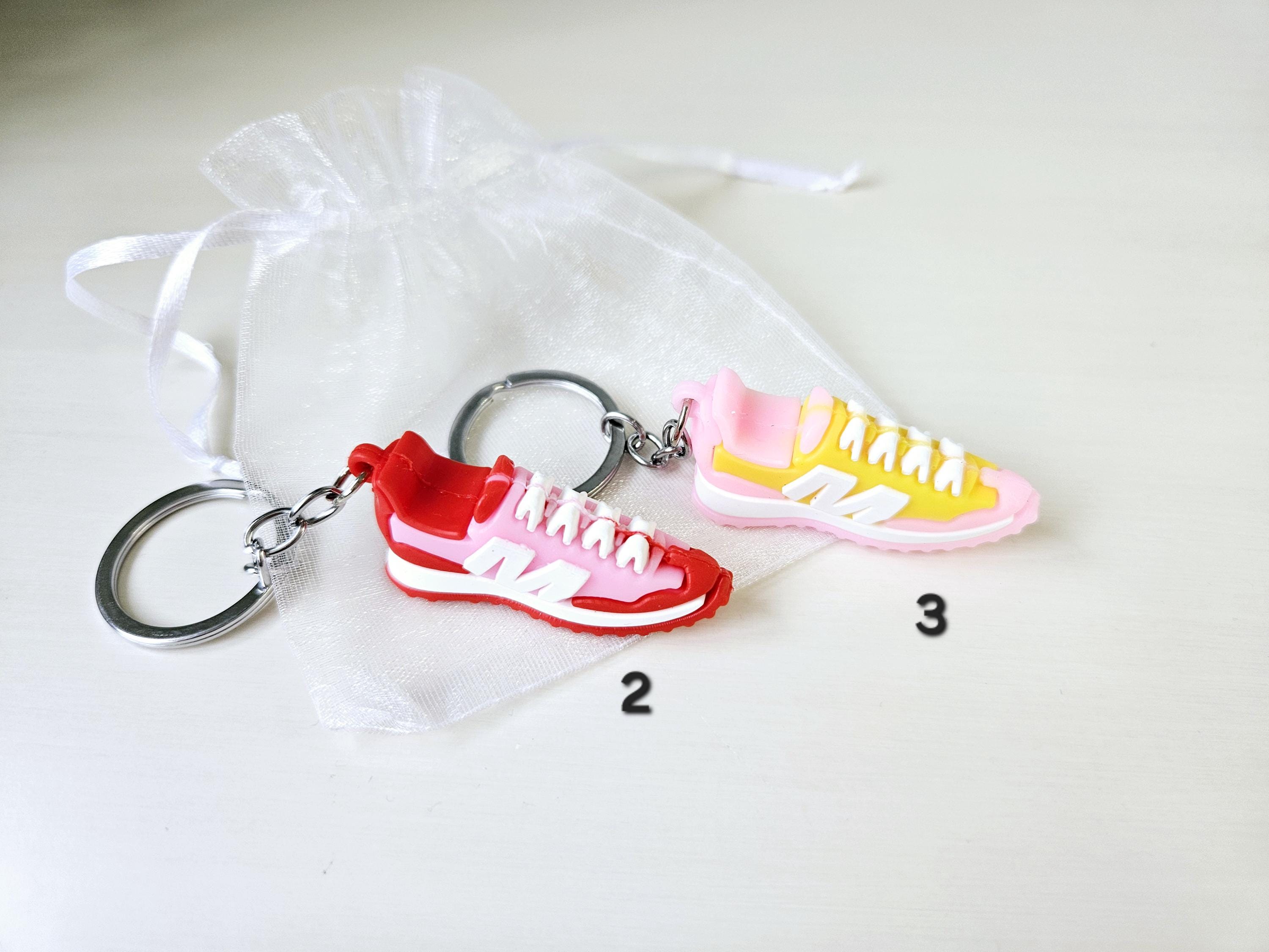 Trainer Keyring, Personalised Initial Keychain, 3D Mini Running Shoe ...