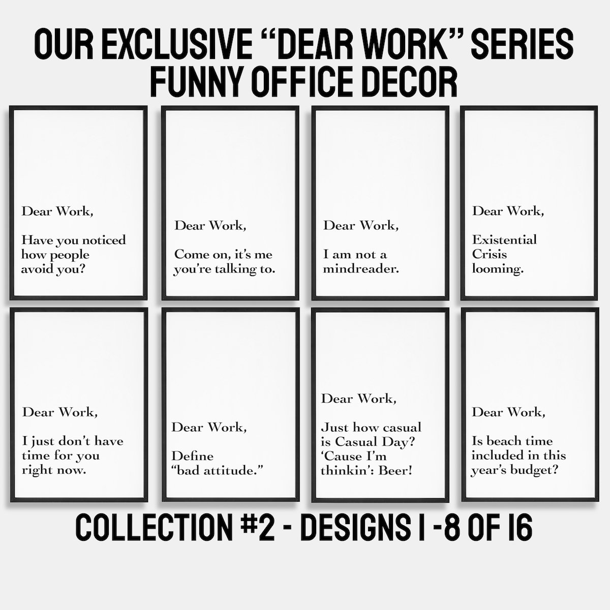 Funny Office Decor, 16 PRINTABLES, Office Wall Art, Gallery Wall Set ...