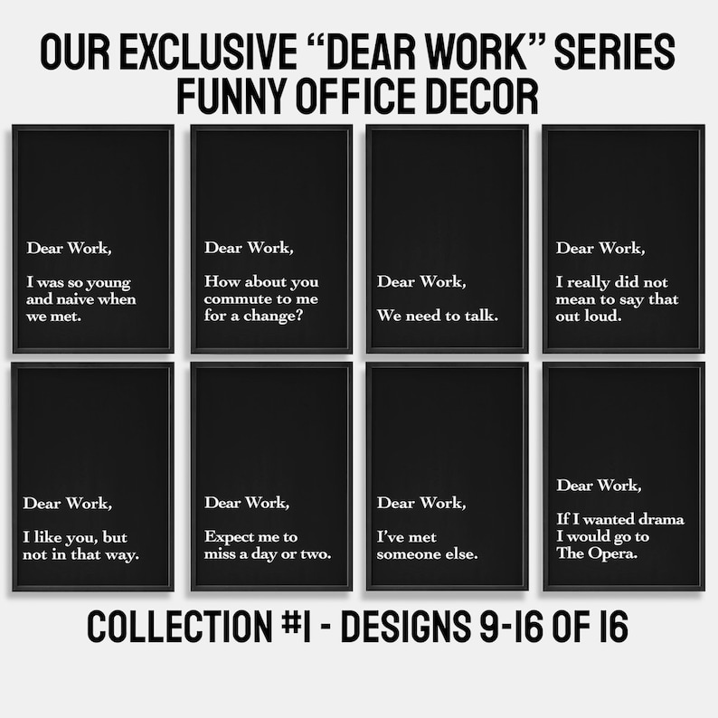 Funny Office Decor 16 PRINTABLES Office Wall Art Gallery Wall Set Funny ...