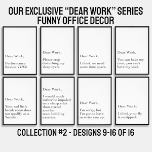 Funny Office Decor, 16 PRINTABLES, Office Wall Art, Gallery Wall Set ...