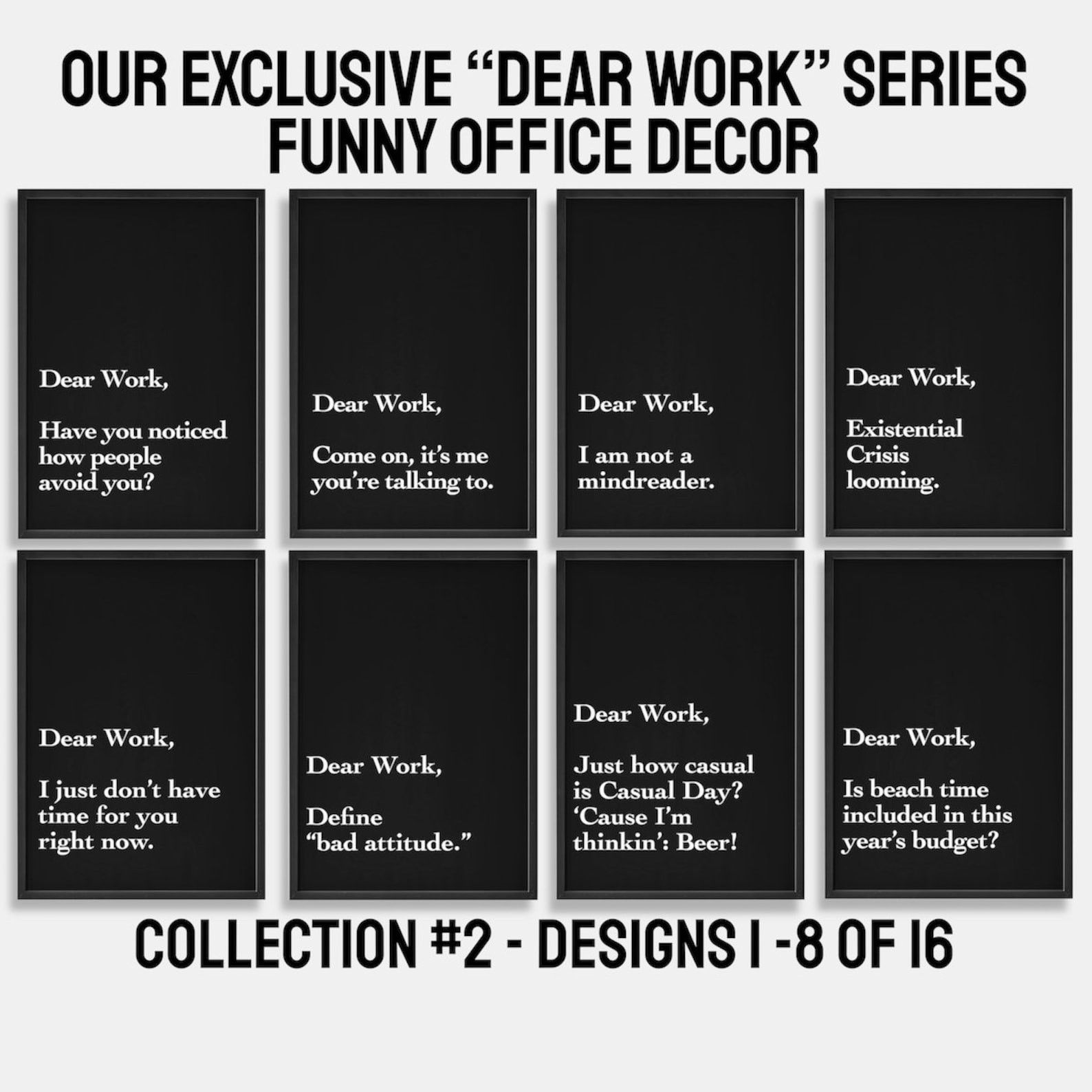 Funny Office Decor, 16 PRINTABLES, Office Wall Art, Gallery Wall Set ...