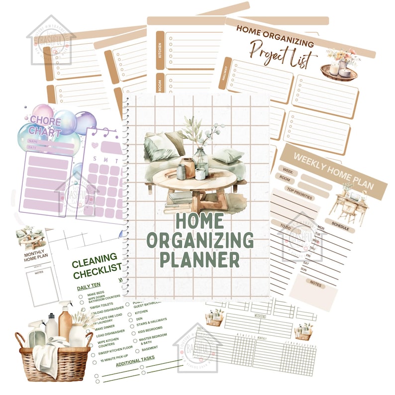Home Organization Printable Planner - Etsy