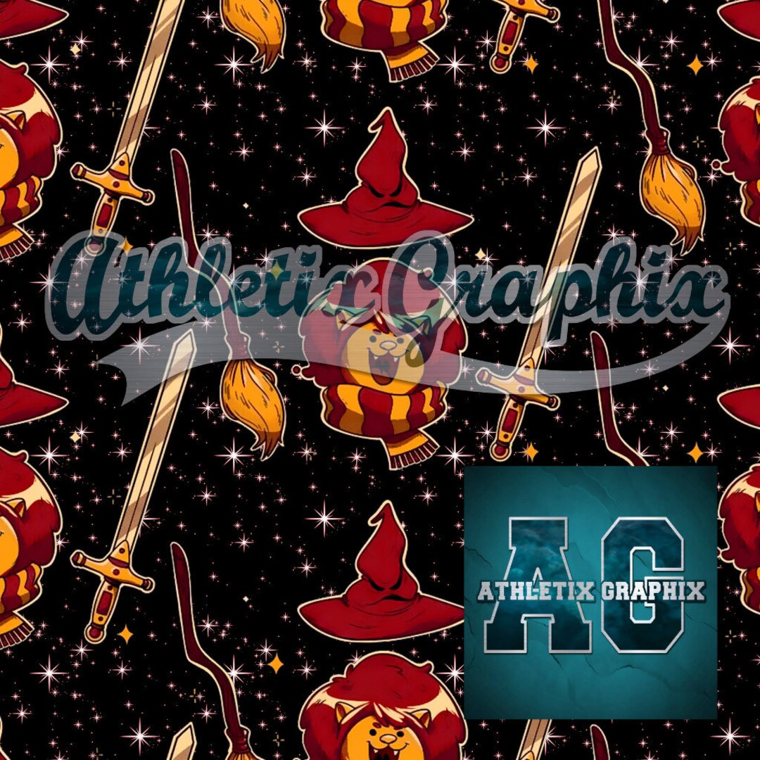 Gryffindor House Seamless Repeat Pattern for Fabric Sublimation ...