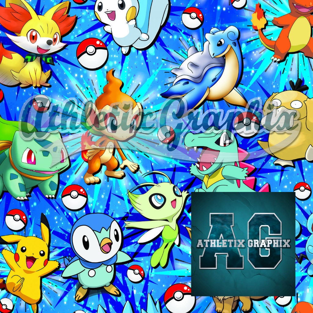Pokemon Seamless Repeat Pattern for Fabric Sublimation | Seamless File ...