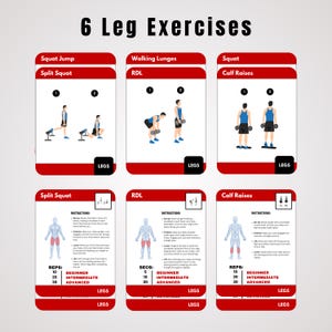 Dumbbell Exercise Cards Workout Templates Fitness Coaches Health ...