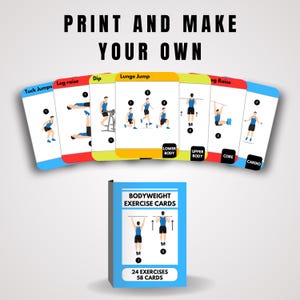 Exercise Cards Bodyweight Exercises Workout Templates Personal Trainer ...