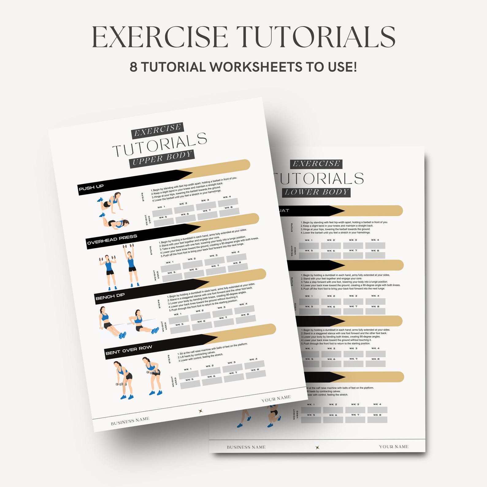 Workout Templates for Personal Trainers Coaches Customizable Digital ...