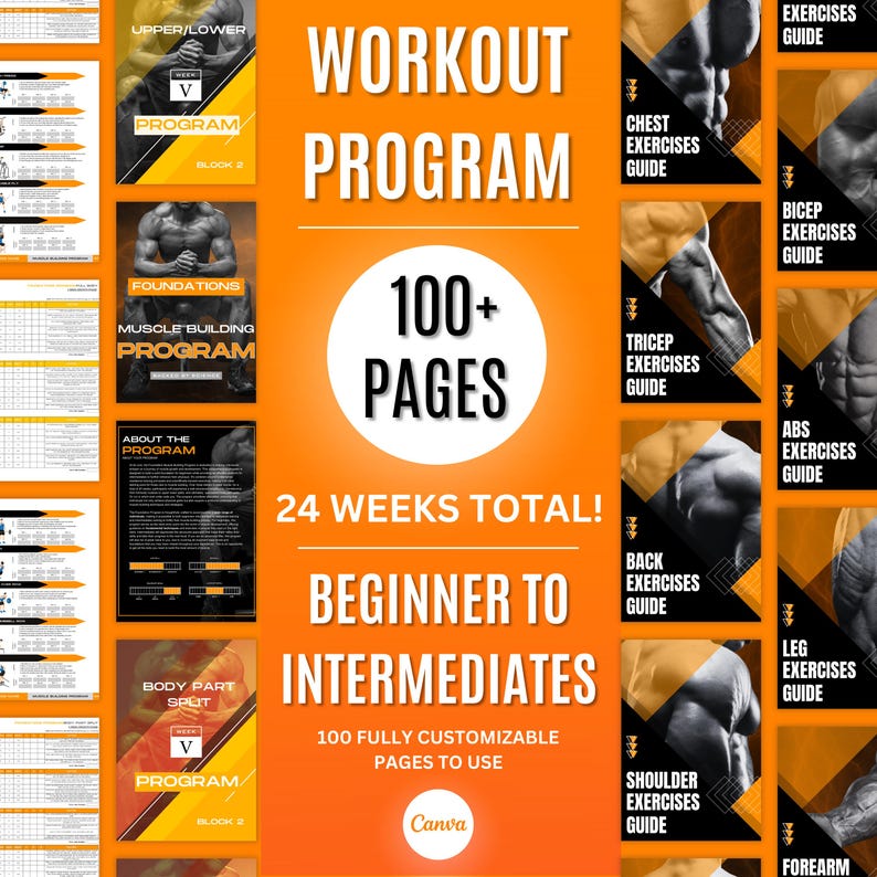 Gym Program Templates | 100+ Editable Canva Designs, Training Plans ...