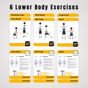 Exercise Cards Bodyweight Exercises Workout Templates Personal Trainer ...