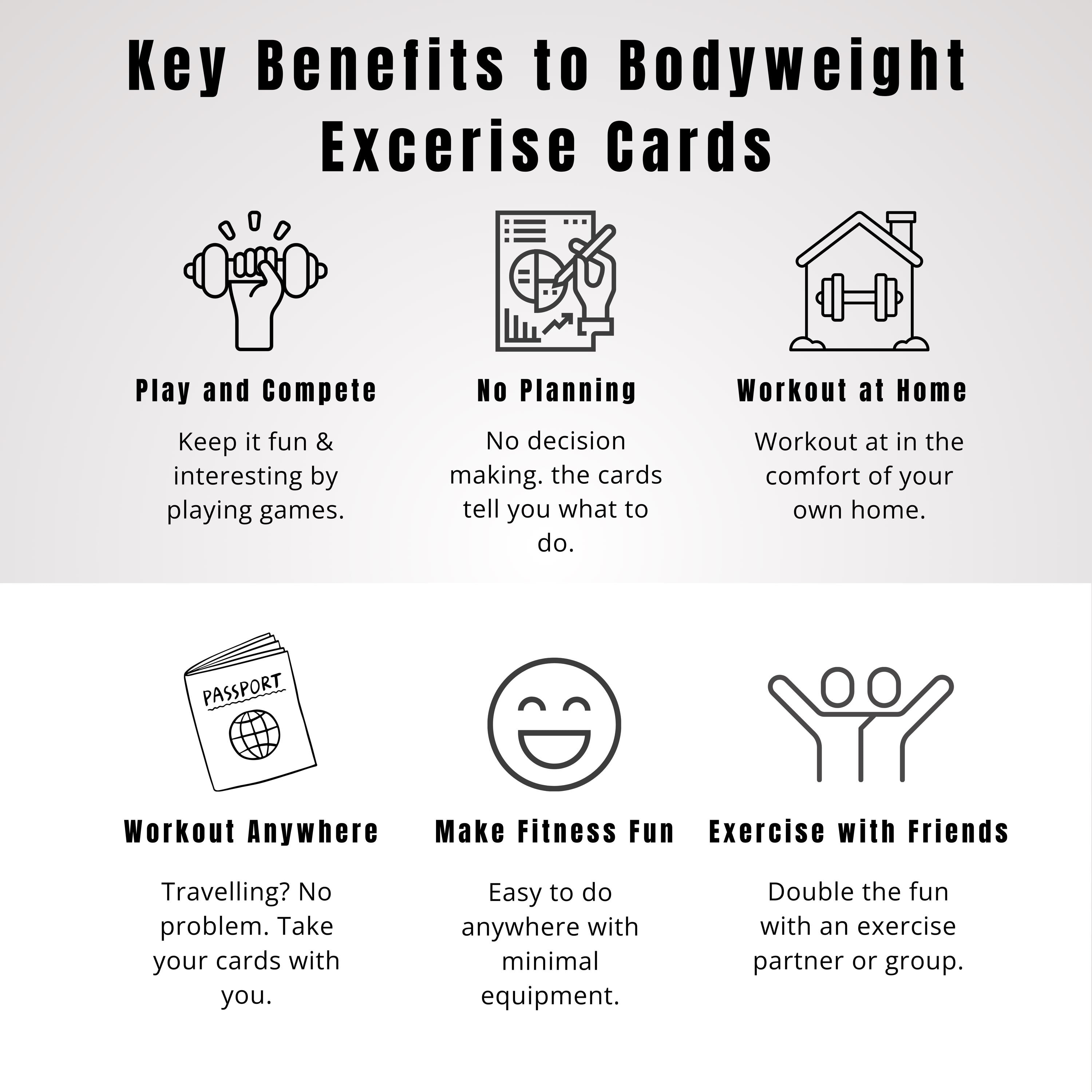 Exercise Cards Bodyweight Exercises Workout Templates Personal Trainer ...