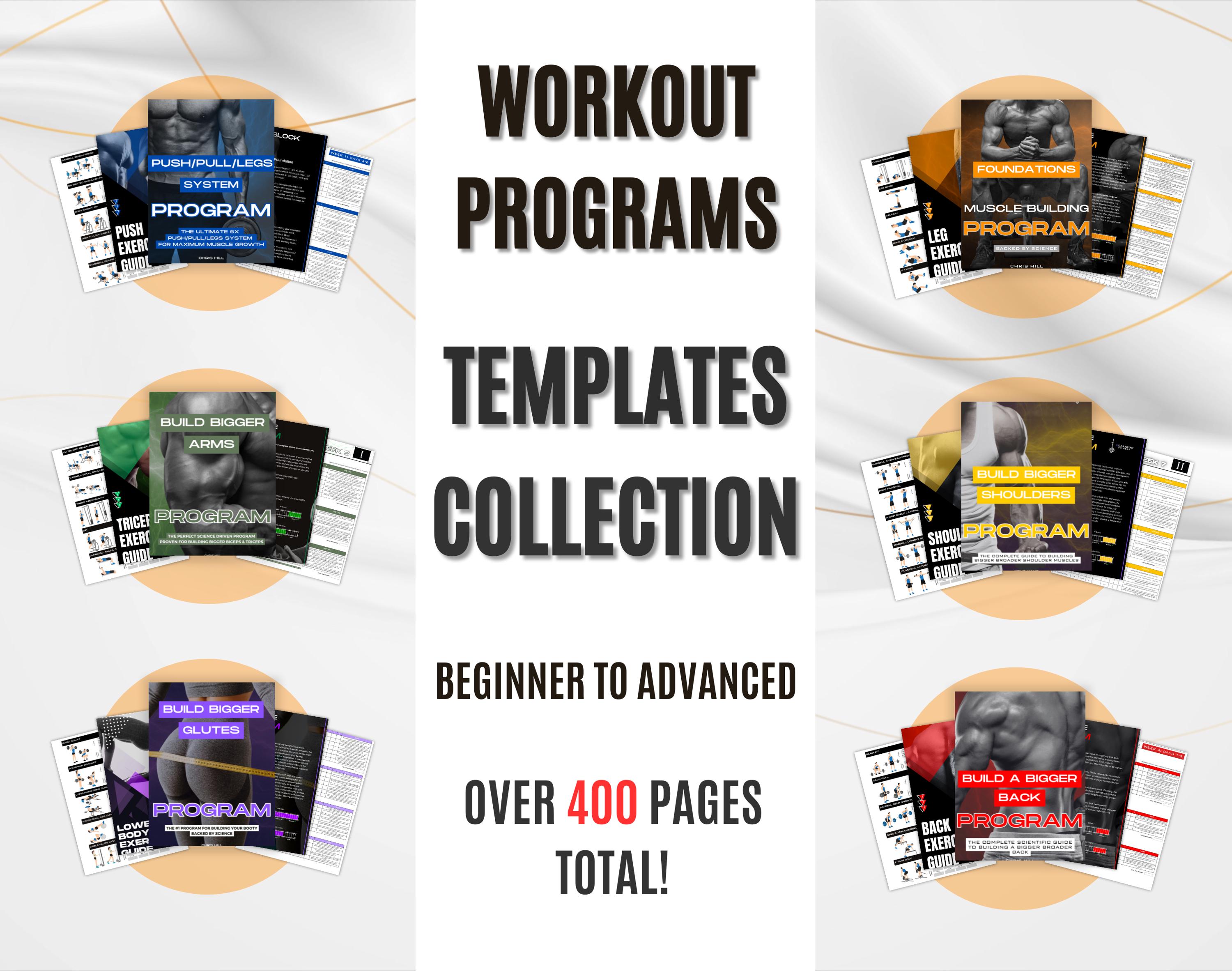 All-in-one Workout Program Pack | 400+ Editable Fitness Templates ...
