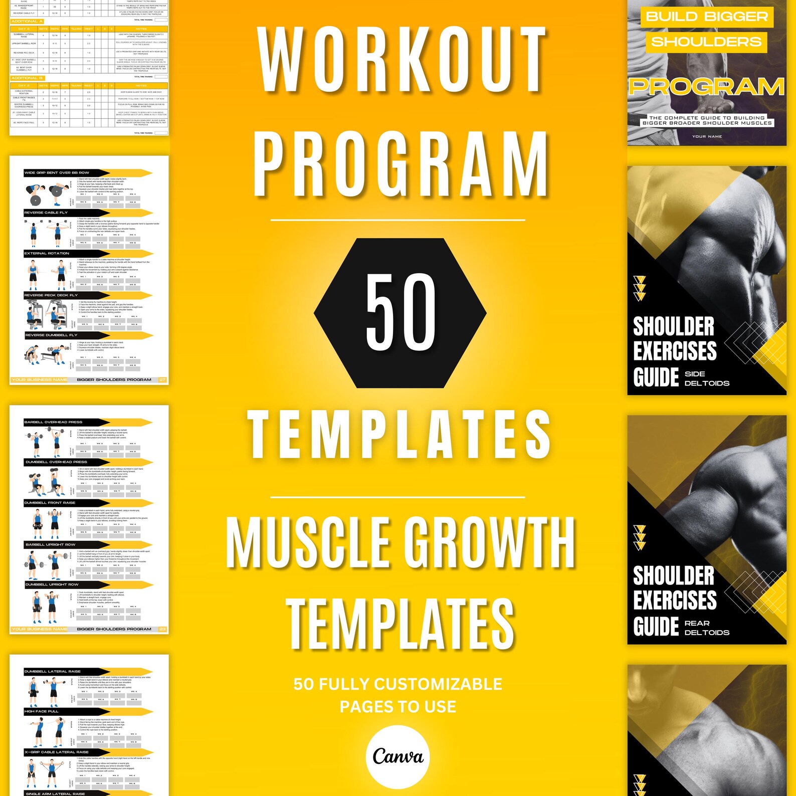 Workout Program Template Training Program Fitness Guide Muscle Building ...