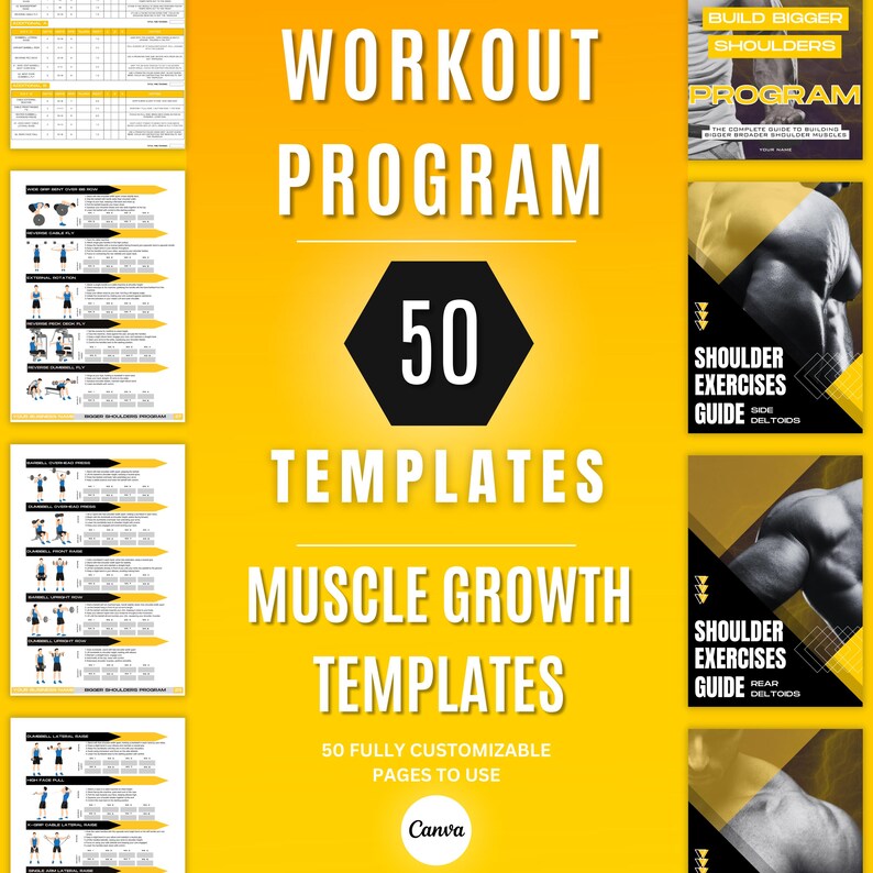 Workout Program Template Training Program Fitness Guide Muscle Building ...