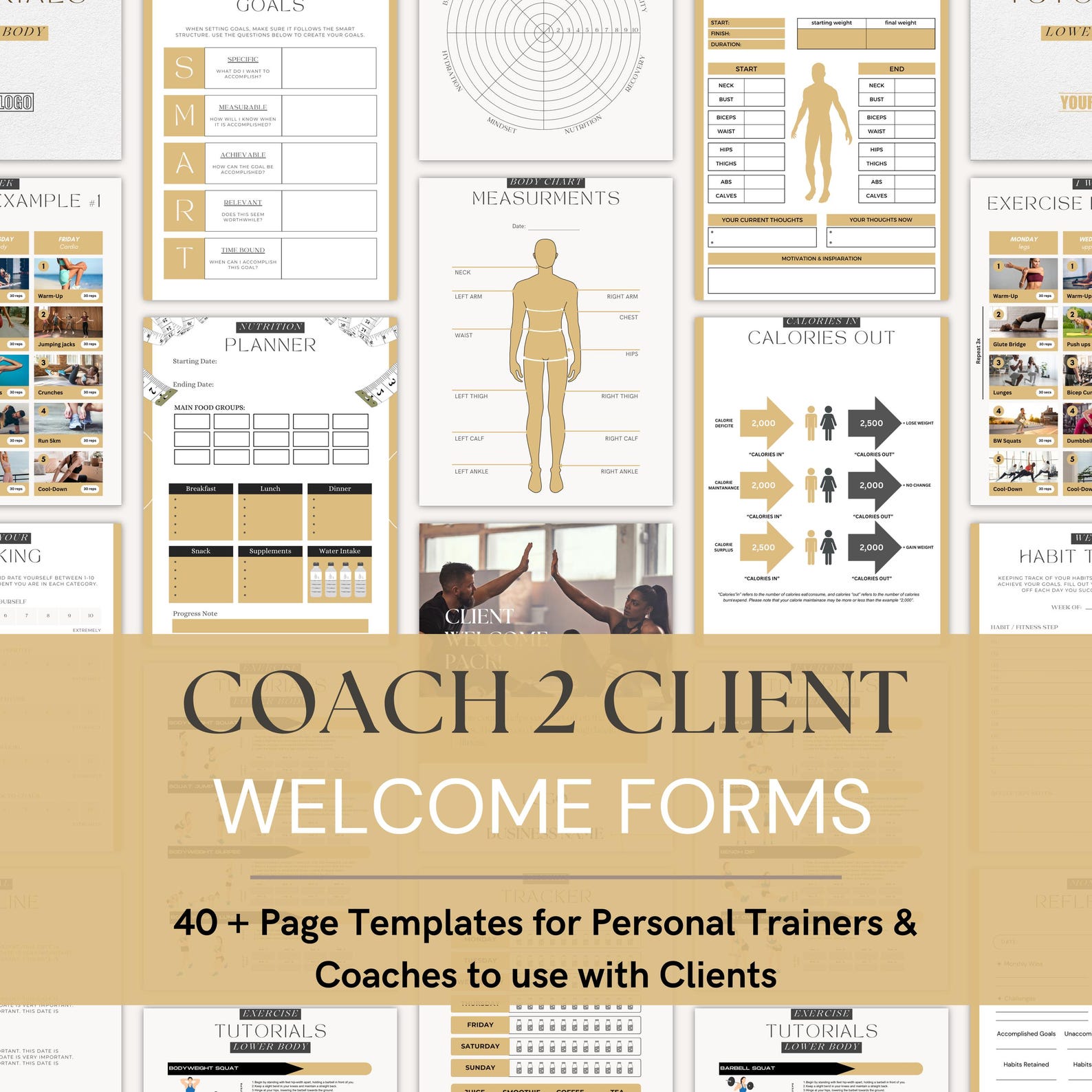 Workout Templates for Personal Trainers Coaches Customizable Digital ...