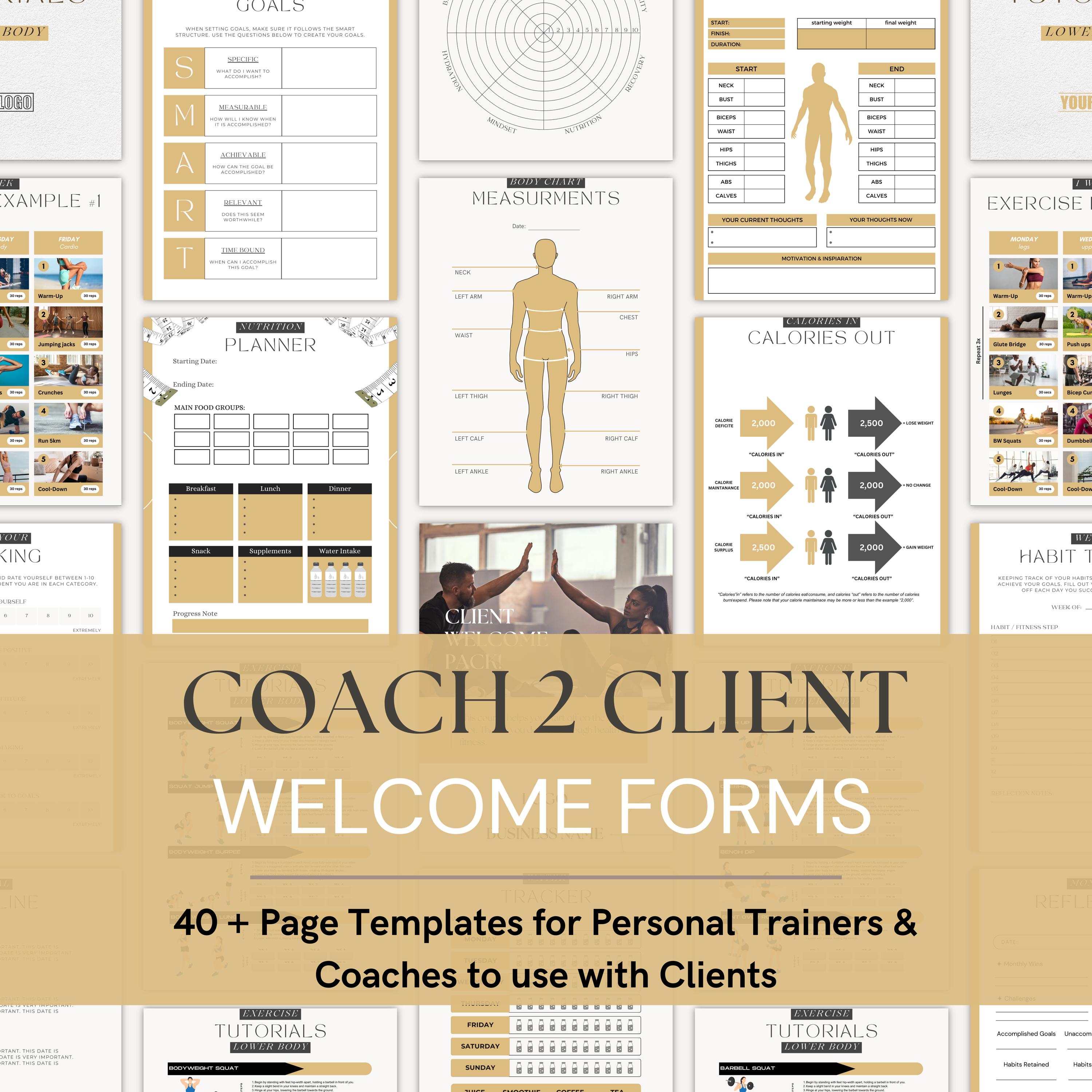 Workout Templates for Personal Trainers Coaches Customizable Digital ...