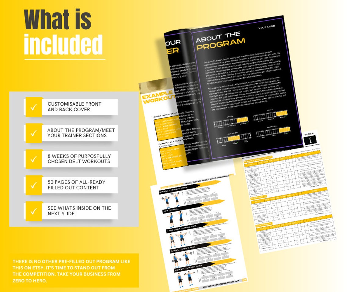 Workout Program Template Training Program Fitness Guide Muscle Building ...