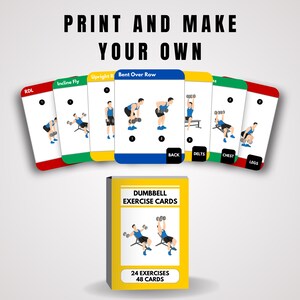 Dumbbell Exercise Cards Workout Templates Fitness Coaches Health ...