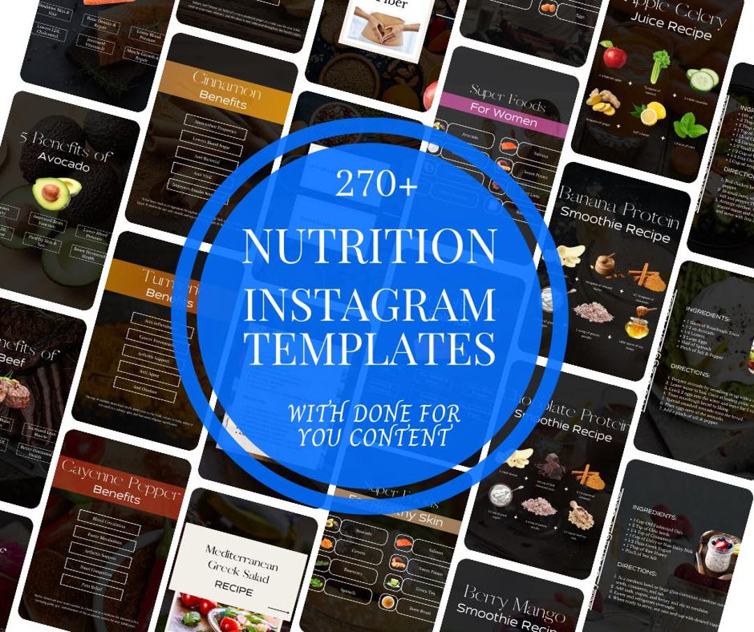 Nutrition Guide Instagram Posts Health Coach Templates Social Media ...
