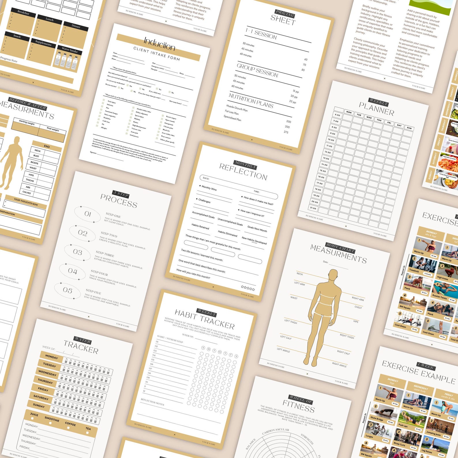 Workout Templates for Personal Trainers Coaches Customizable Digital ...