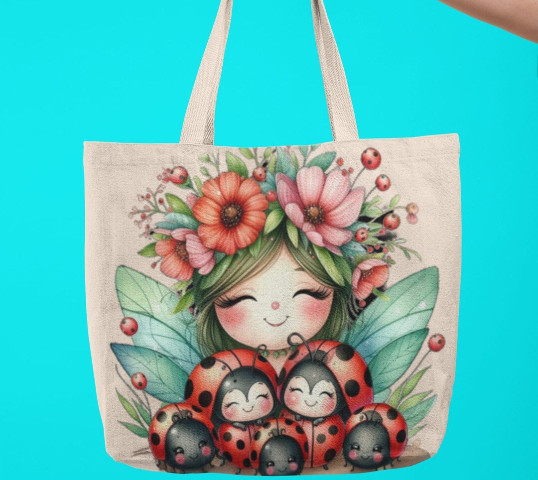 Ladybug Tote Bag Gift for Her Lady Bug Enthusiasts Cute and Fun Tote ...