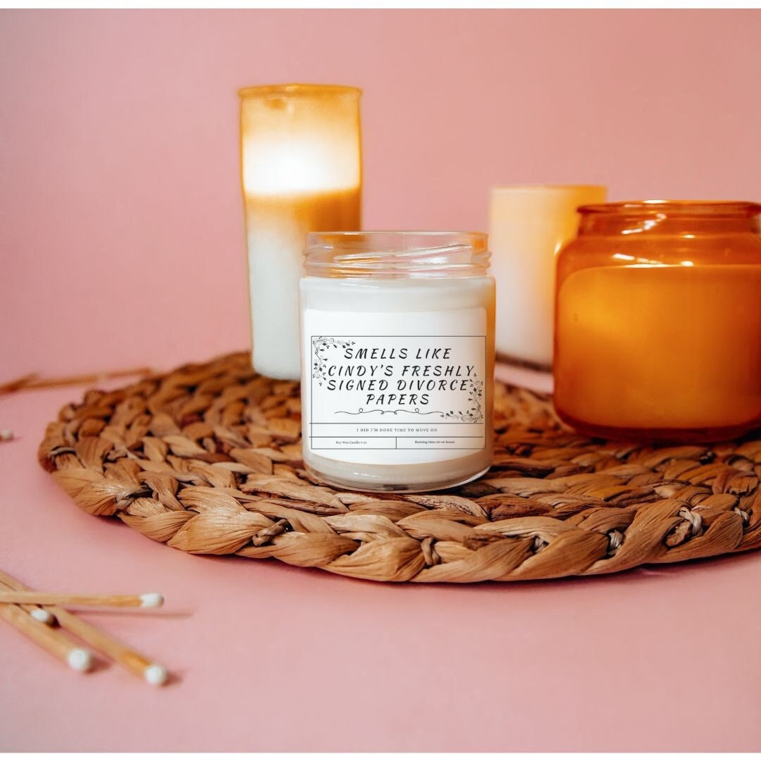 Custom Candle for Divorce Gift, Soy Candle Funny Saying, Smells Like ...