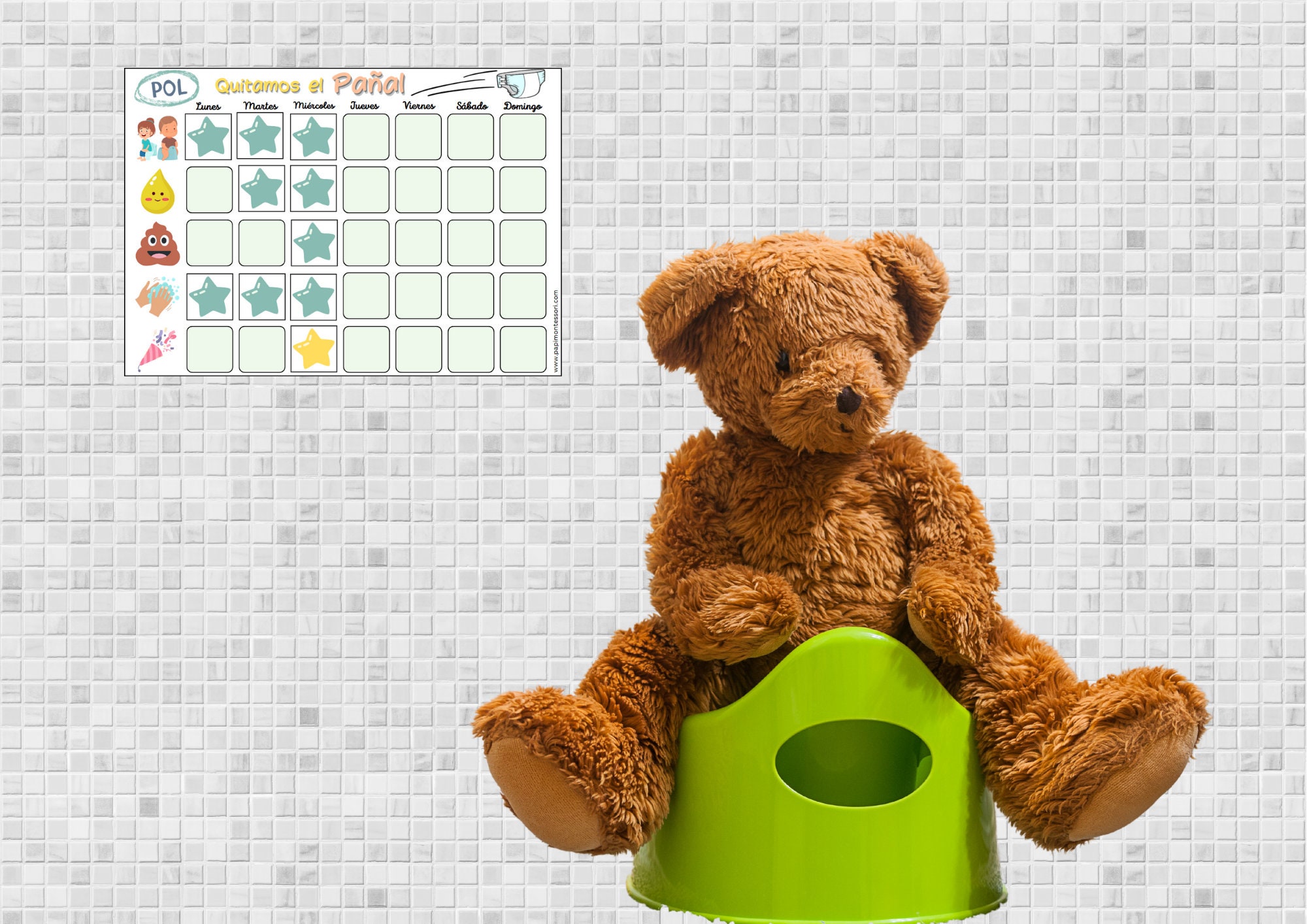 Diaper Removal Chart for Boys Girls and Babies, Printable A4, Spanish ...
