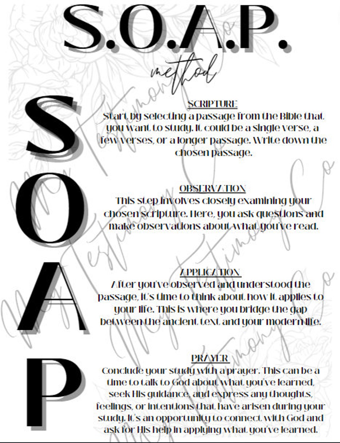 SOAP Bible Study PDF; PDF Download; Bible Study Printable; Bible ...