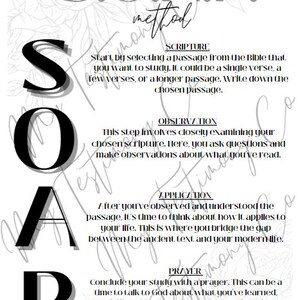 SOAP Bible Study PDF; PDF Download; Bible Study Printable; Bible ...