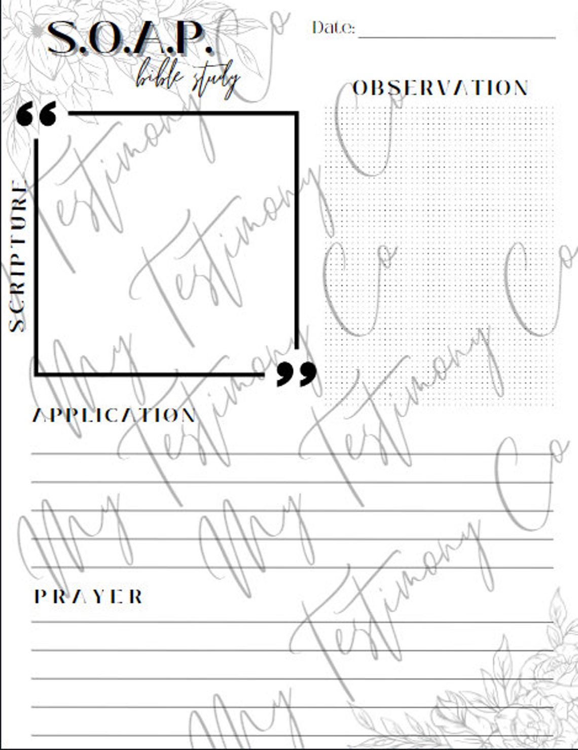 SOAP Bible Study PDF; PDF Download; Bible Study Printable; Bible ...