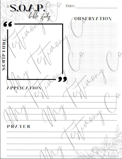 SOAP Bible Study PDF; PDF Download; Bible Study Printable; Bible ...