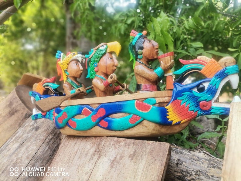 Hand-carved Mayan Xibalba Canoe - Intricate Artistry, Cultural Marvel ...