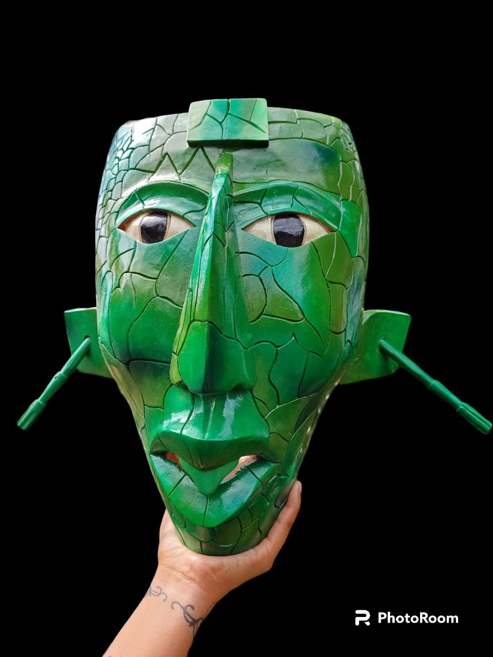 Máscara Funeraria Del Rey Maya Pakal Tallada a Mano - ¡réplica Con ...