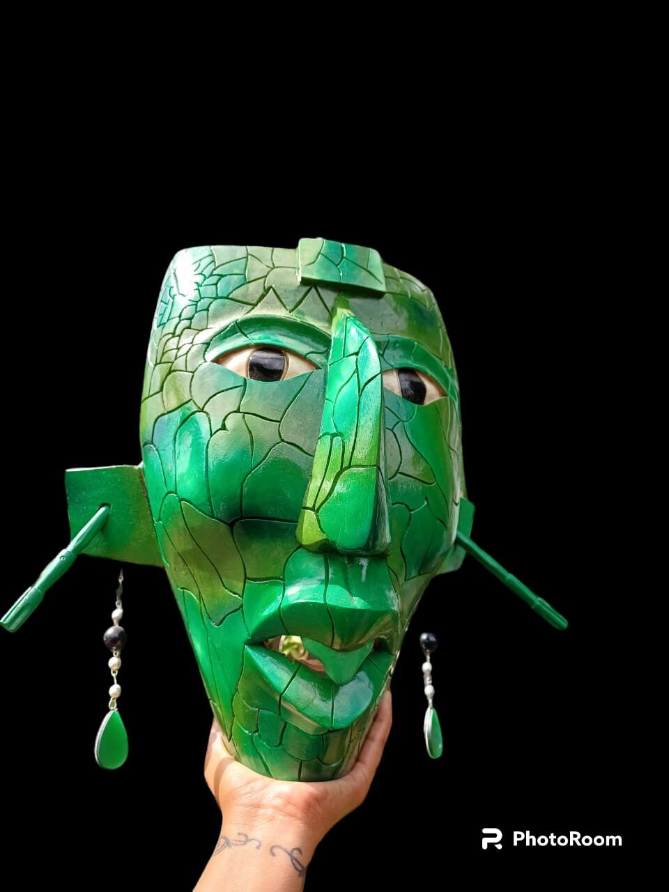 Máscara Funeraria Del Rey Maya Pakal Tallada a Mano - ¡réplica Con ...