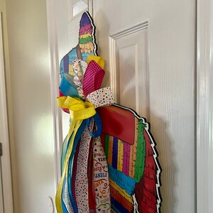 Fiesta Donkey Pinata Door Hanger With Vibrant Ribbons and Festive ...