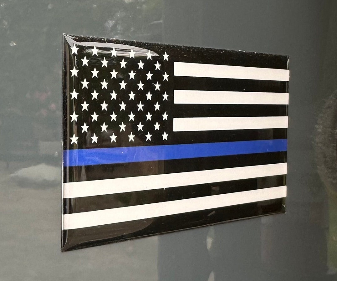 3D Thin Blue Line Flag Decal, American Flag Decal Sticker, Support Law ...