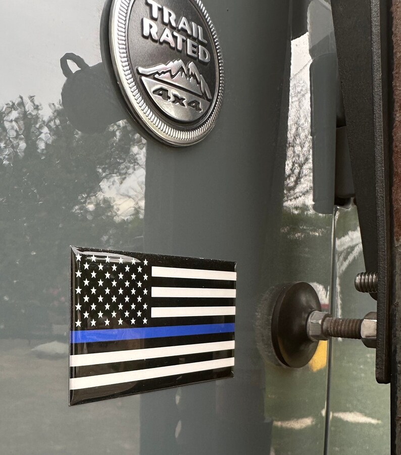3D Thin Blue Line Flag Decal, American Flag Decal Sticker, Support Law ...
