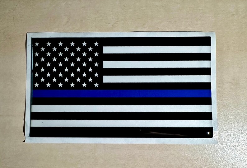 3D Thin Blue Line Flag Decal, American Flag Decal Sticker, Support Law ...