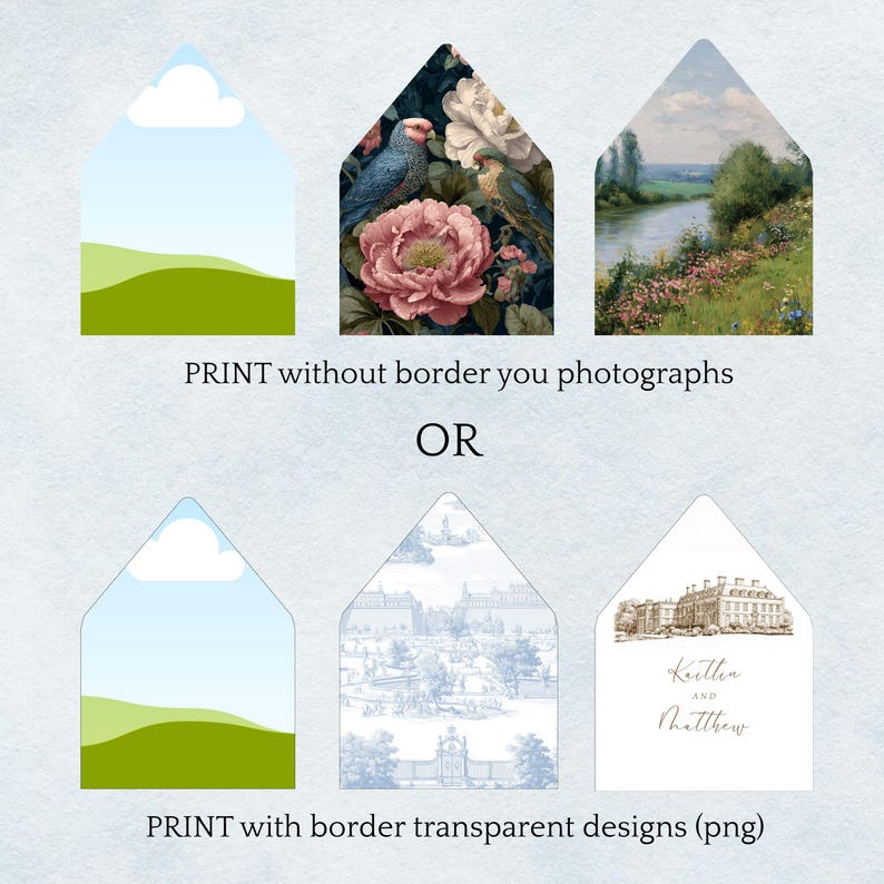 Envelope Liner Template CANVA Digital Download - 12 Popular Sizes US ...