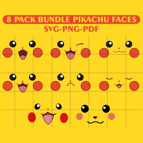 Pikachu Face Svg - Etsy