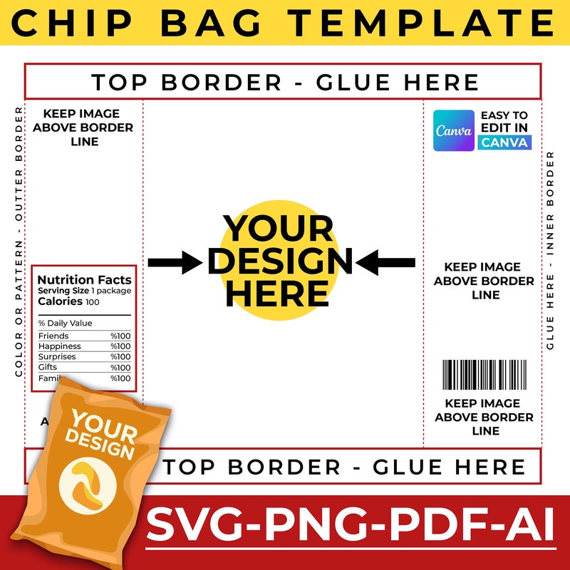Chip Bag Template - Etsy