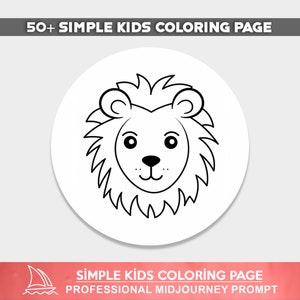 50 Simple Kids Coloring Pages Midjourney Prompt, Kids Coloring Pages ...