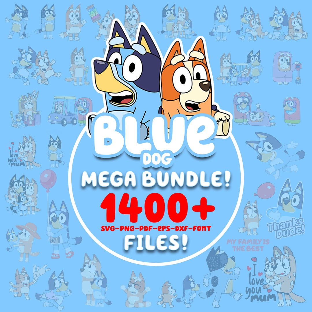 Paquete de conjunto de perros azules 1400 archivos PNG-SVG-PDF, perro ...
