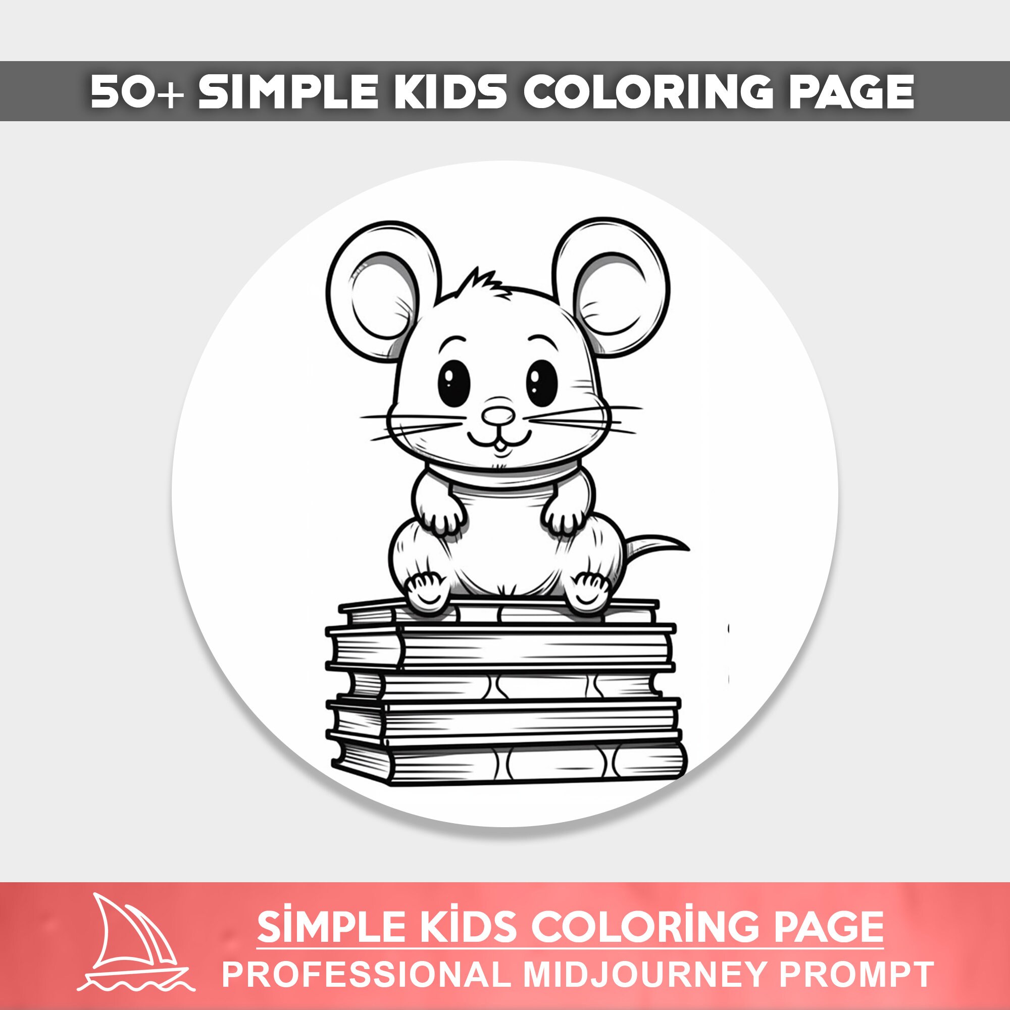 50 Simple Kids Coloring Pages Midjourney Prompt Kids - Etsy