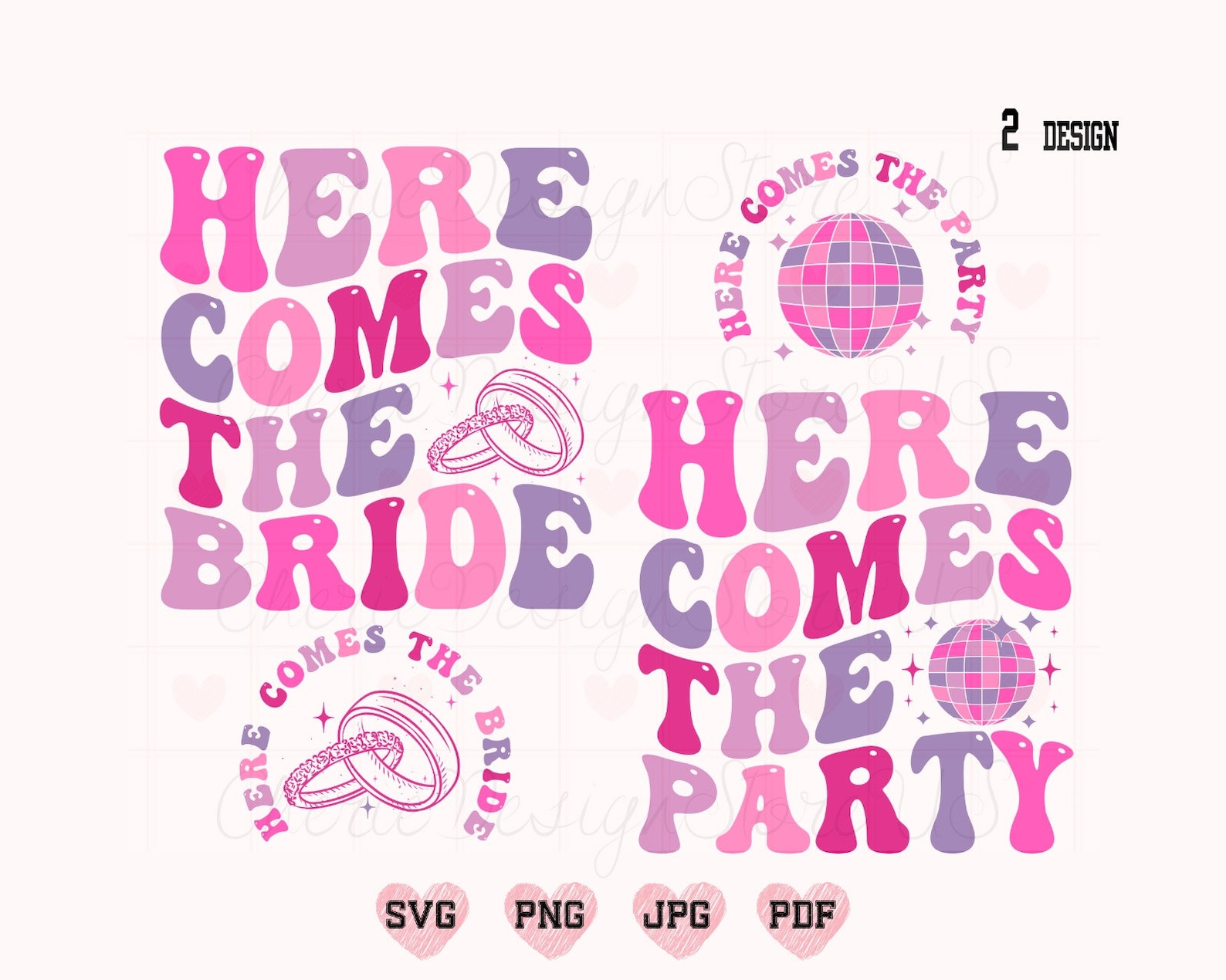 Here Comes the Bride SVG, Here Comes the Party SVG, Bachelorette Party ...