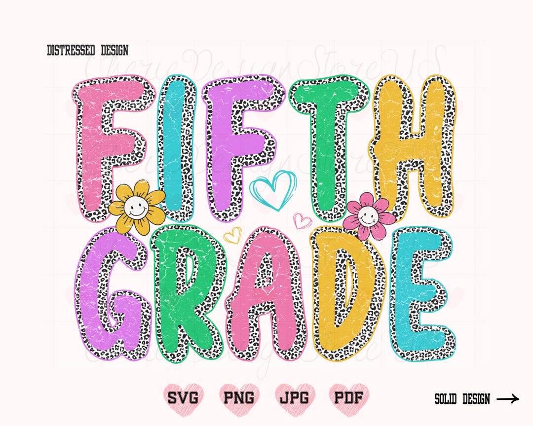 Fifth Grade Svg Png, 5th Grade Svg, Fifth Grade Shirt Svg, 4th Grade ...