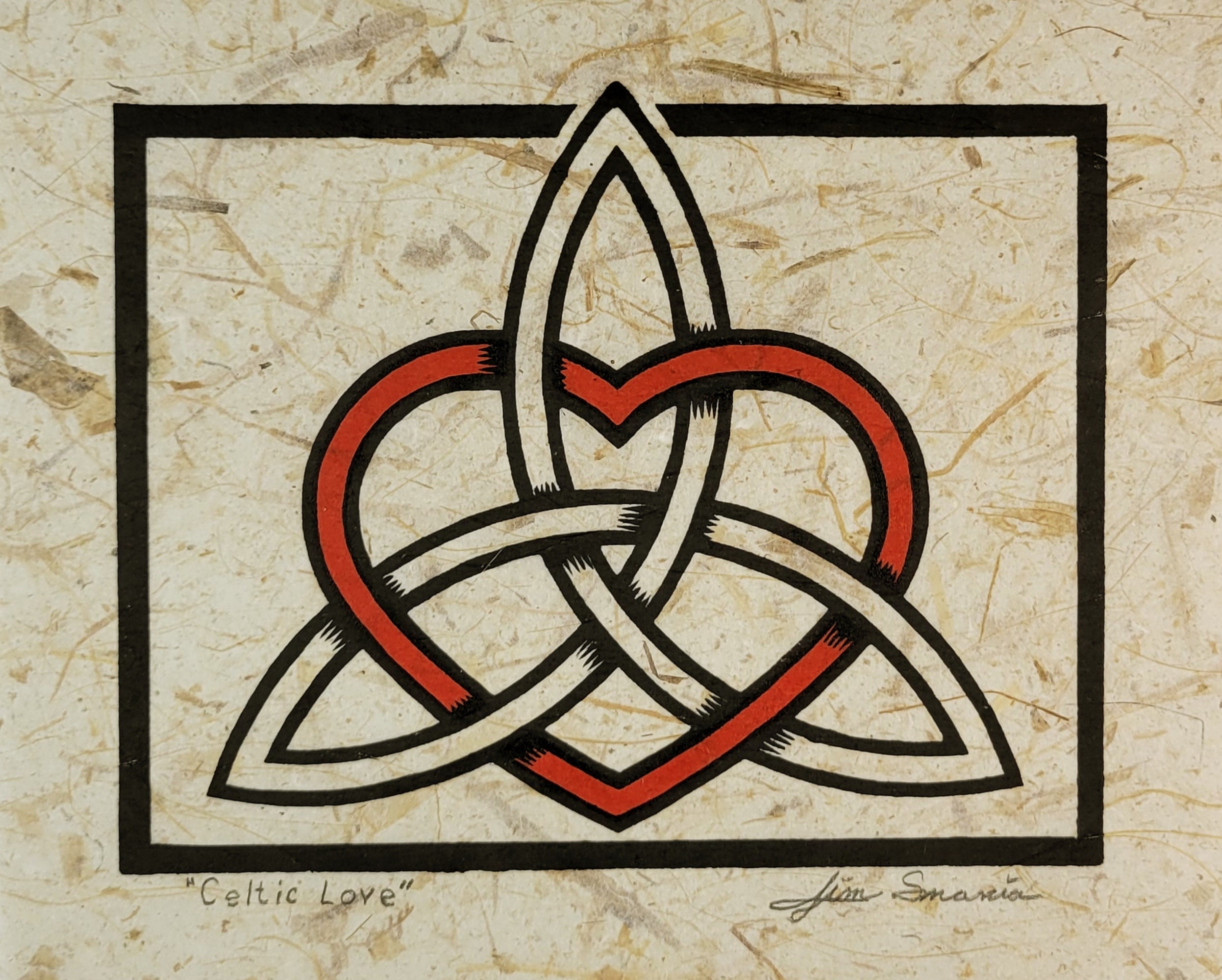 Celtic Knot Original Linocut Print, Celtic Trinity Knot With ...