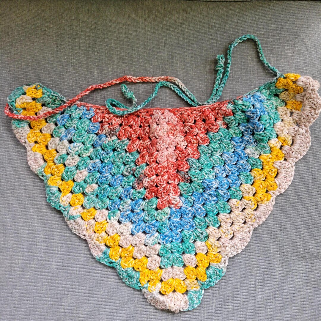Multi Colored Granny Square Bandana - Etsy