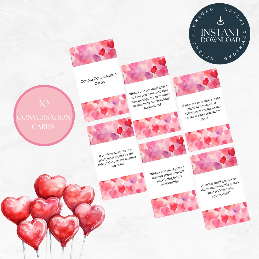 Couple Conversation Cards | Date Night Cards | Anniversary Gift ...